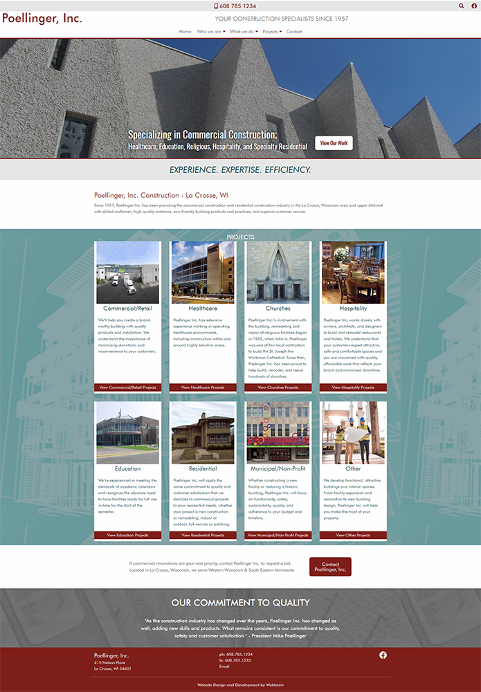 New Website for Poellinger, Inc. - Webteam, Inc